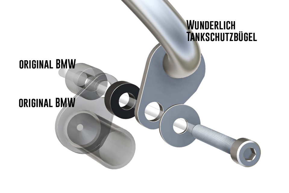 Wunderlich R1300 GS Adapters Kit for ULTIMATE Tank Bars to OEM engine bars